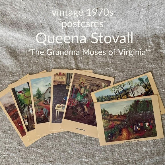 Vintage | Other | Vintage 7s Queena Stovall Folk Art Postcards Unused ...